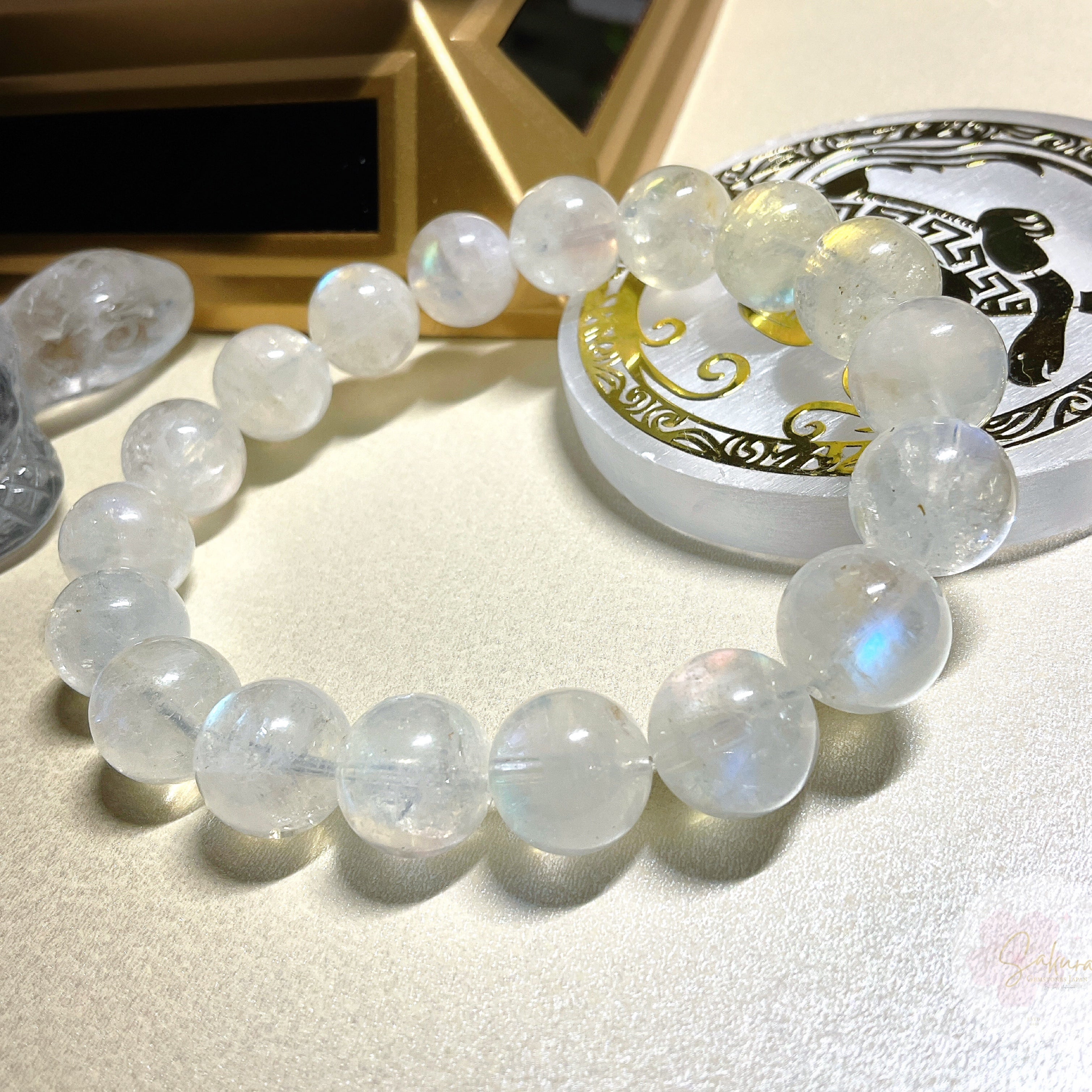 RAINBOW 🌈 Moonstone Bracelet – Sakura Gemstones Japan