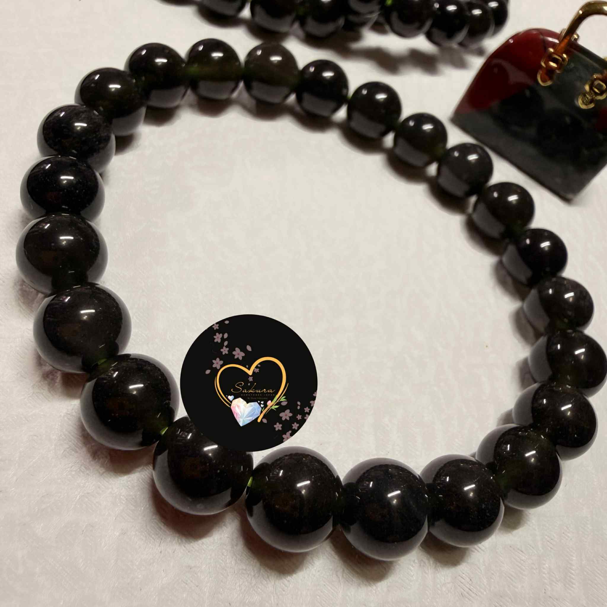 Natural Stone CHINTAMANI ( Saffordite ) Bracelet – Sakura Gemstones Japan